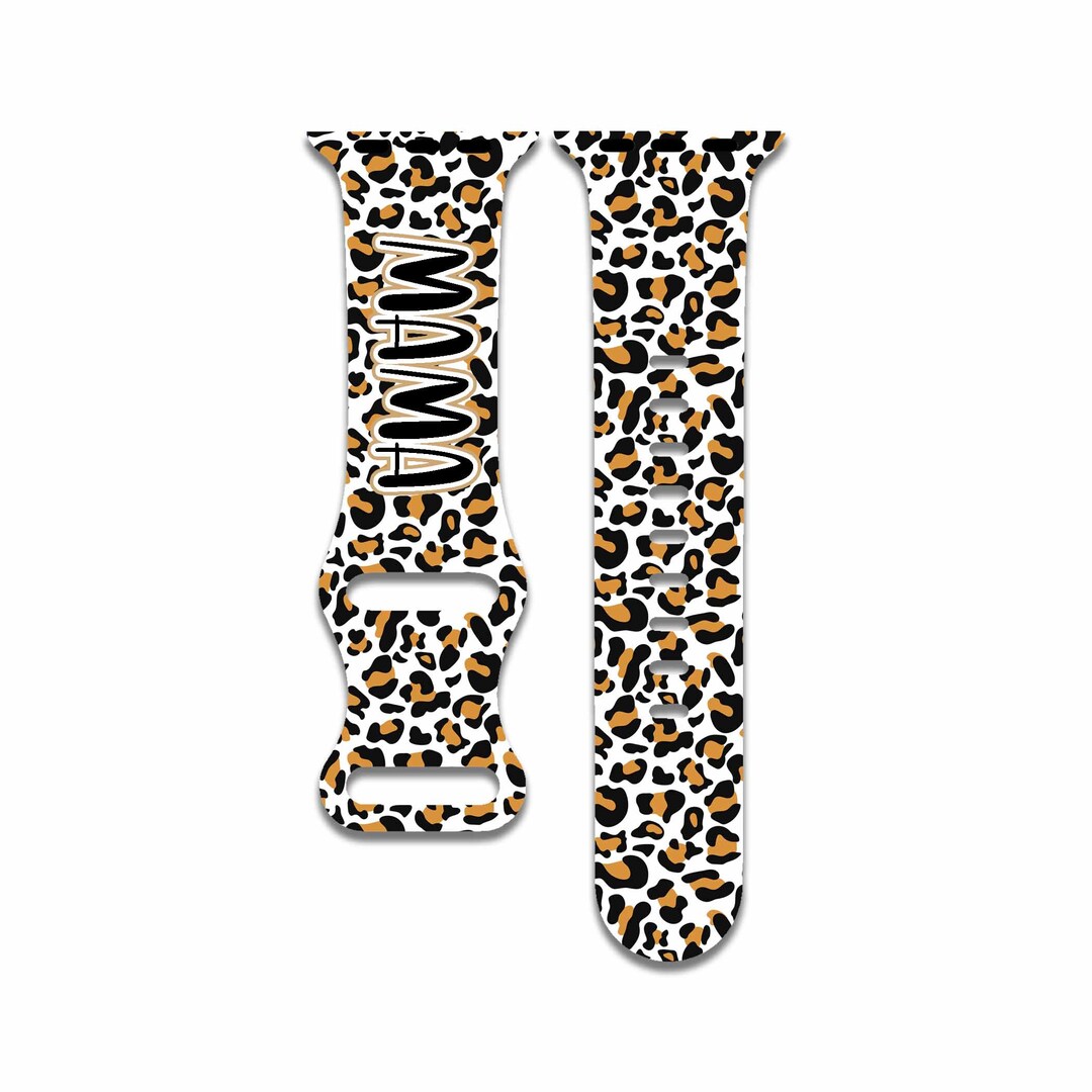 MAMA Leopard Print Watch Band Compatible With Apple Watch Series 1-9 ...