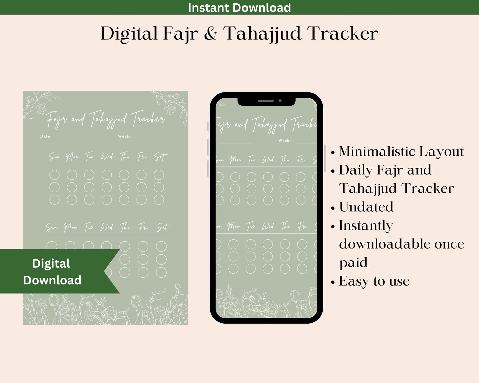 Tahajjud and Fajr Tracker, Salah Habit Tracker, Namaz Habit Tracker - Etsy