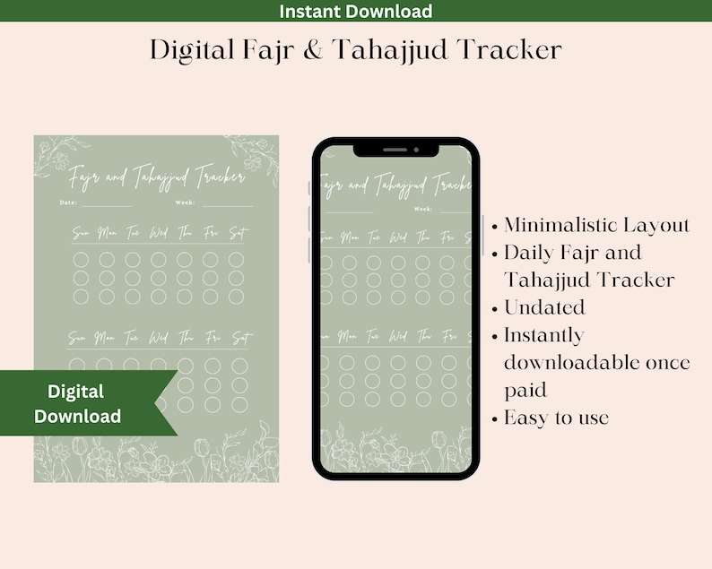 Tahajjud and Fajr Tracker, Salah Habit Tracker, Namaz Habit Tracker - Etsy
