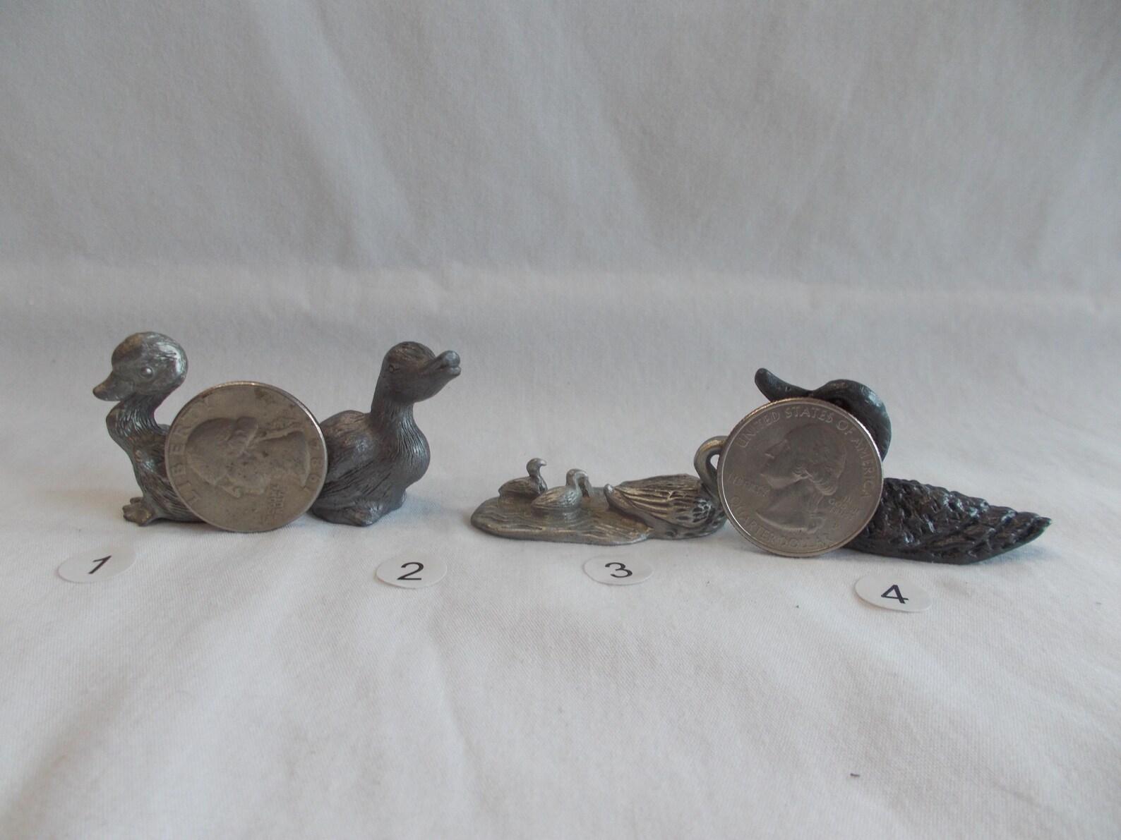 Vintage~pewter~duck~figurine~duckling~duck Family~water Bird~80's ...