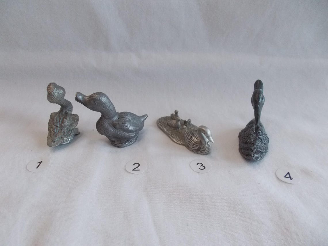 Vintage~pewter~duck~figurine~duckling~duck Family~water Bird~80's ...