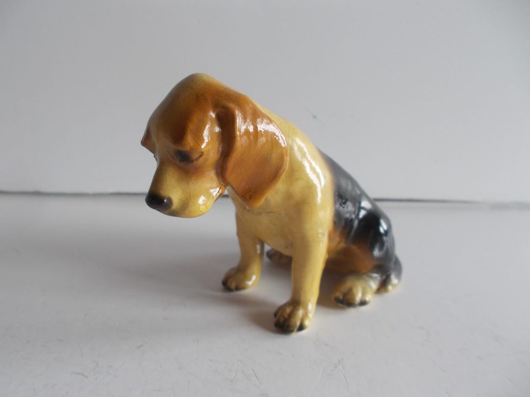 Antique~beagle~dog~figurine~statue~40's~50's~porcelain Over Metal~hound ...