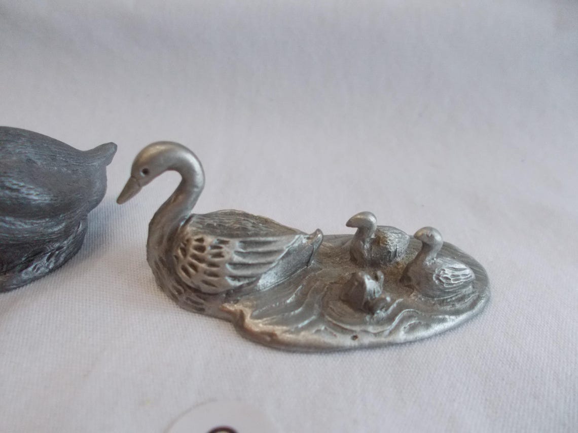 Vintage~pewter~duck~figurine~duckling~duck Family~water Bird~80's ...