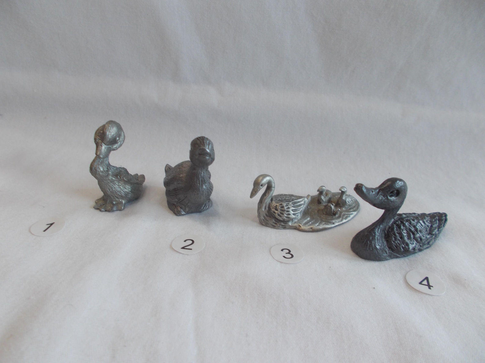 Vintage~pewter~duck~figurine~duckling~duck Family~water Bird~80's ...