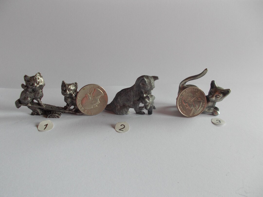 Pewter~cat~figurine~kitten~feline-80's~fine Pewter~collectable~gift ...