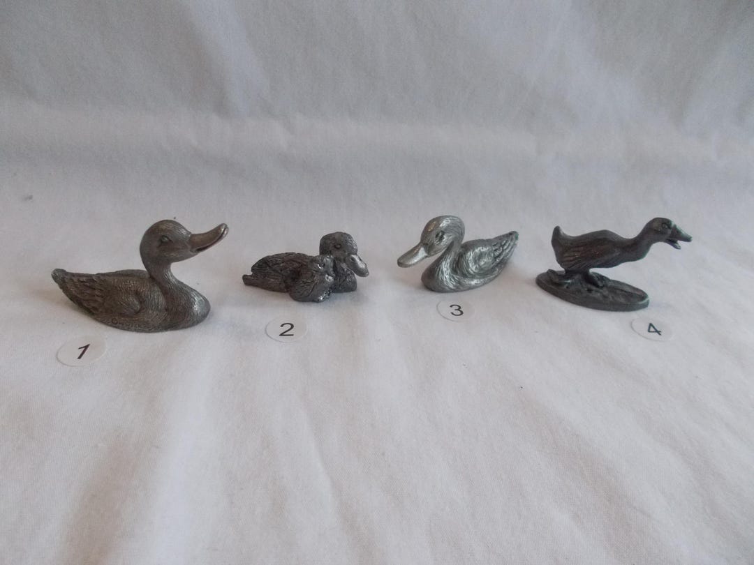 Vintage~pewter~duck~figurine~duckling~90's~fine~pewter~collectable~your ...