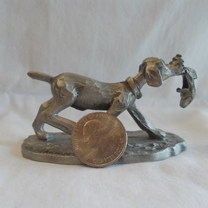 Pewter~hound Dog~figurine~1975~signed~"no One Else Can Fill Your Shoes ...
