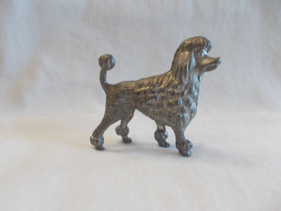 Vintage~pewter~dog~figurine~signed~standard Poodle~nice - Etsy