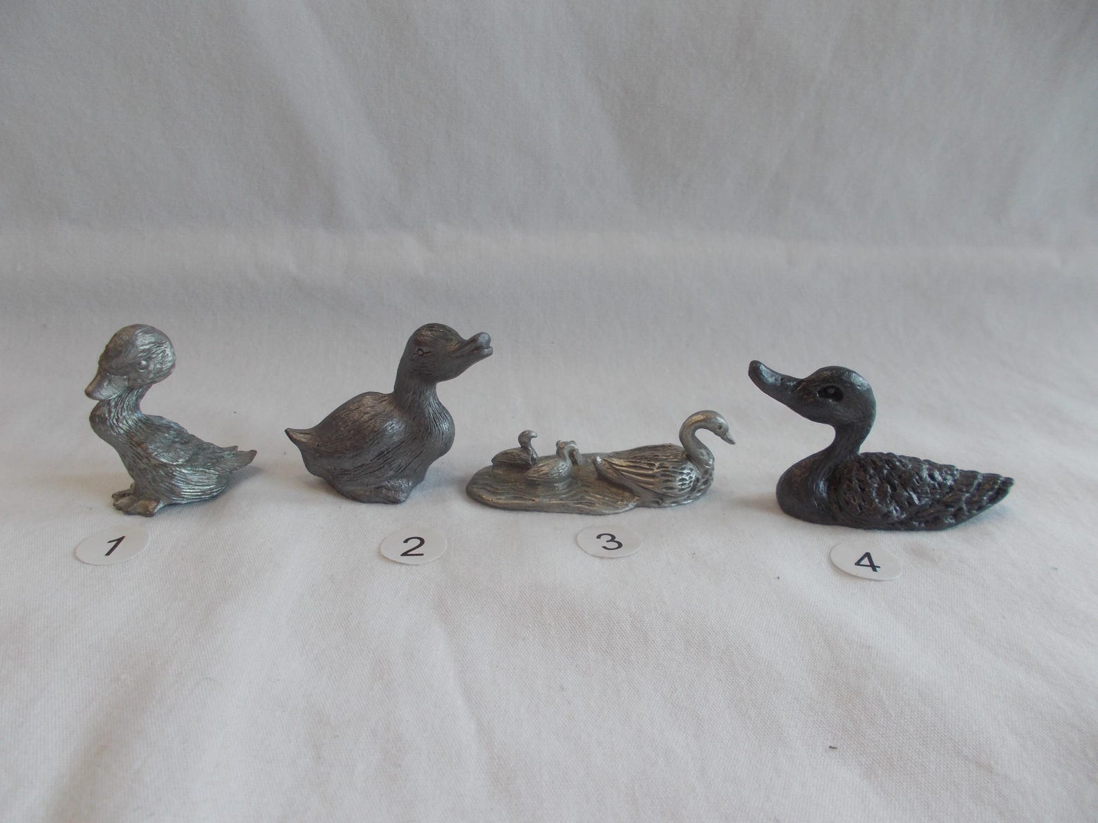 Vintage~pewter~duck~figurine~duckling~duck Family~water Bird~80's ...