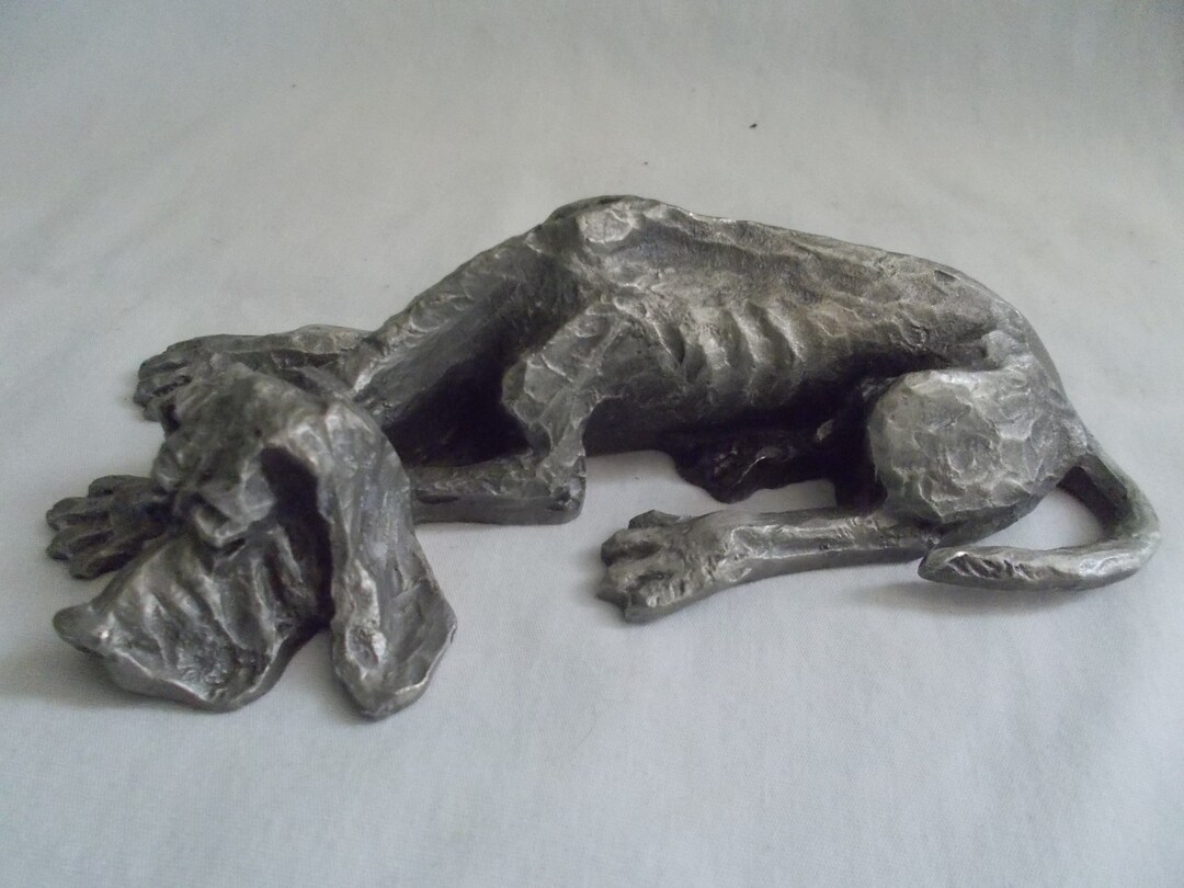 Vintage~pewter~dog~figurine~hound Dog~old~tired~skinny~hunting Dog~fine ...