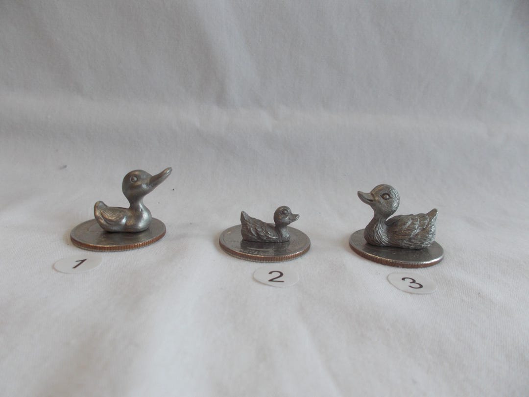Vintage~pewter~duck~figurine~tiny~duckling~90's~signed~fine~pewter ...