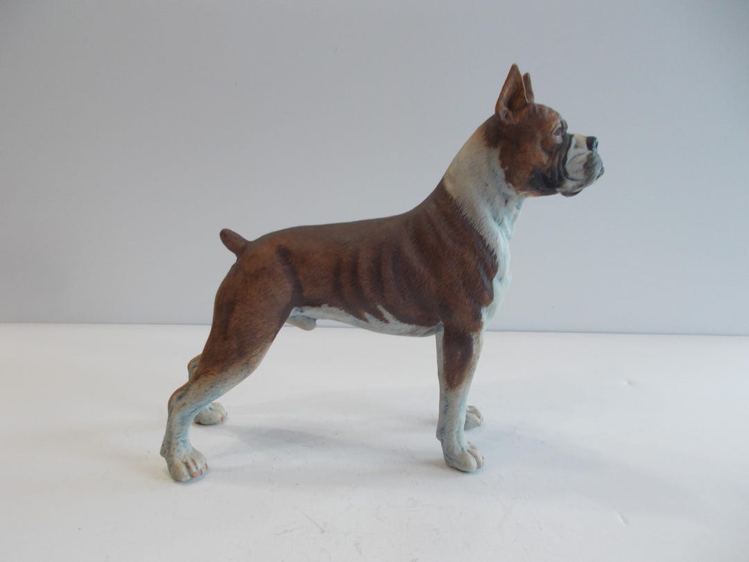 Boxer~dog~statue~figurine~60's~canine~art~porcelain Bisque~signed ...