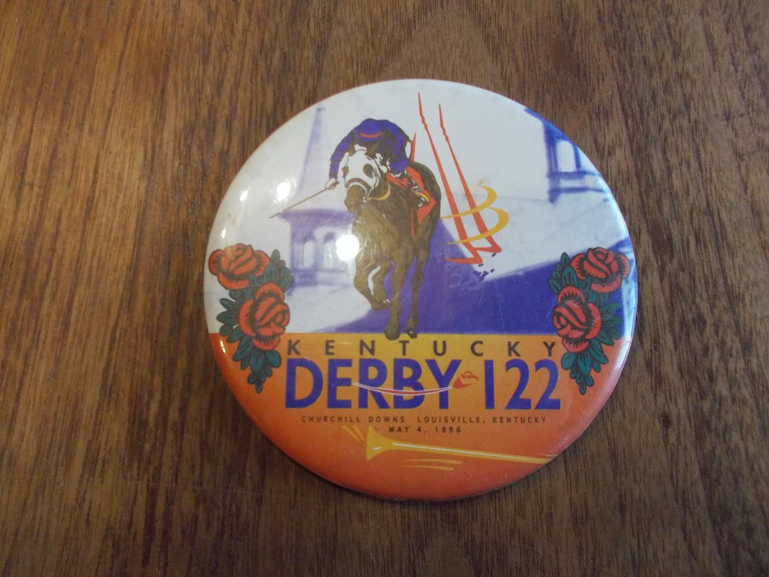 Authentic~kentucky Derby~horse Racing~pin~big~3 1/2" Pin~1996~badge ...