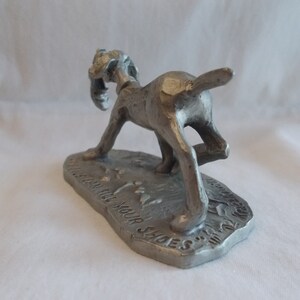Pewter~hound Dog~figurine~1975~signed~"no One Else Can Fill Your Shoes ...