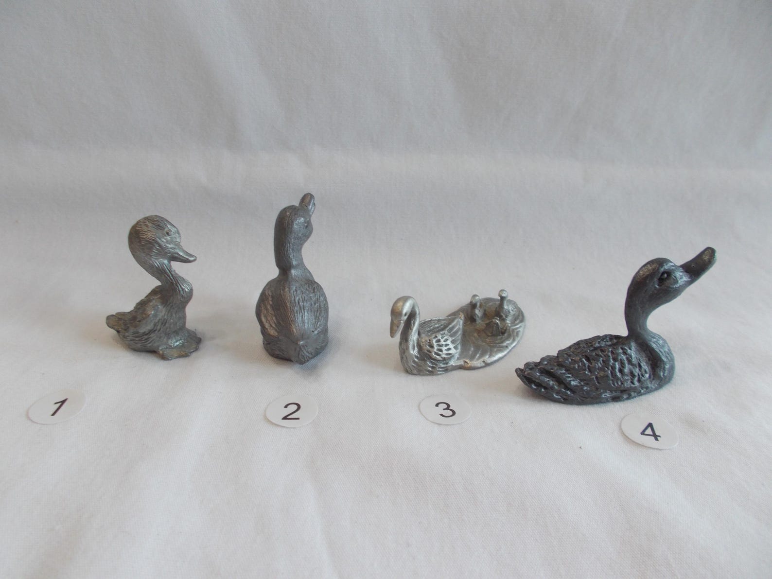 Vintage~pewter~duck~figurine~duckling~duck Family~water Bird~80's ...