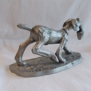 Pewter~hound Dog~figurine~1975~signed~"no One Else Can Fill Your Shoes ...