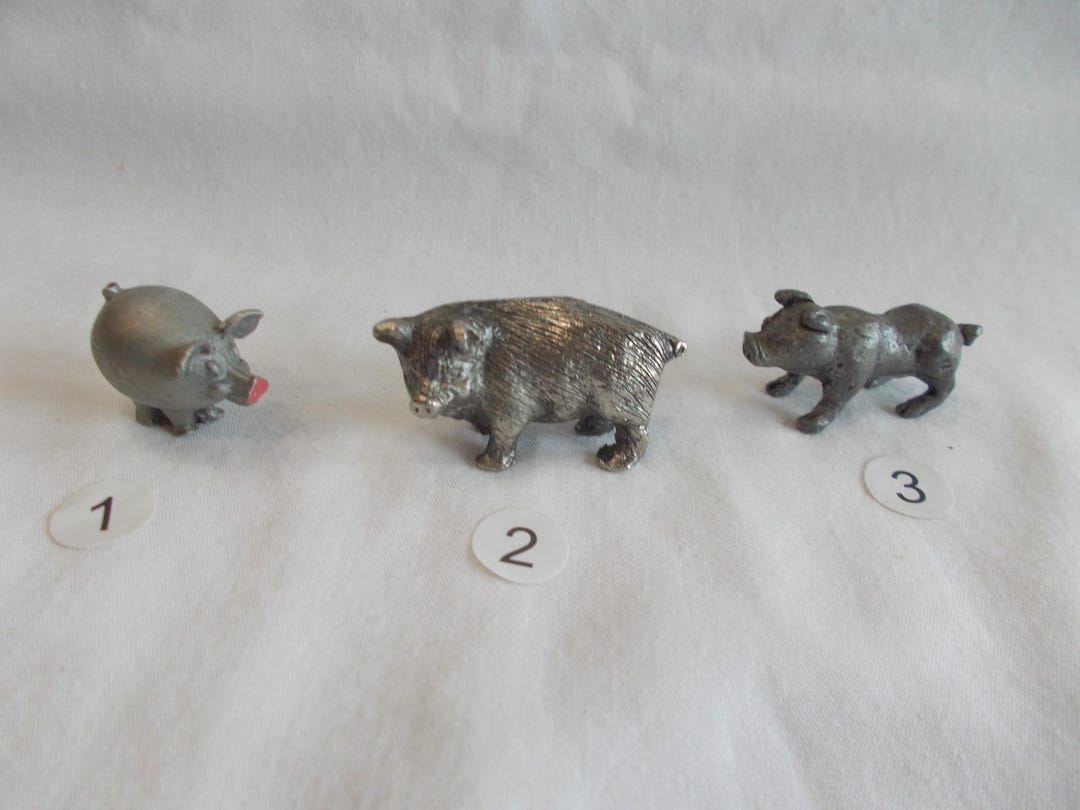 Pewter~pig~piglet~figurine~hog~90's~farm Animal~porky Pig~signed ...