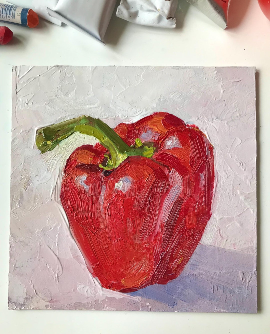 Paprika Oil Painting Original Hand Painted Canvas Square Artwork ...