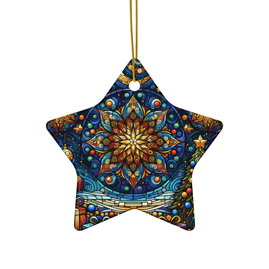 Ceramic Ornament: Stary Night Christmas Decoration, Holiday Tree ...