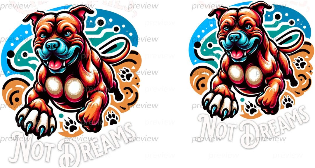 Pit Bull Chase Tails, Not Dreams JPG PNG A Playful Pit Bull ...