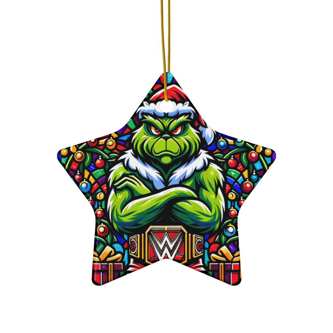 Ceramic Ornament, Grinch WWE Champion Decor, Christmas Tree Decoration ...