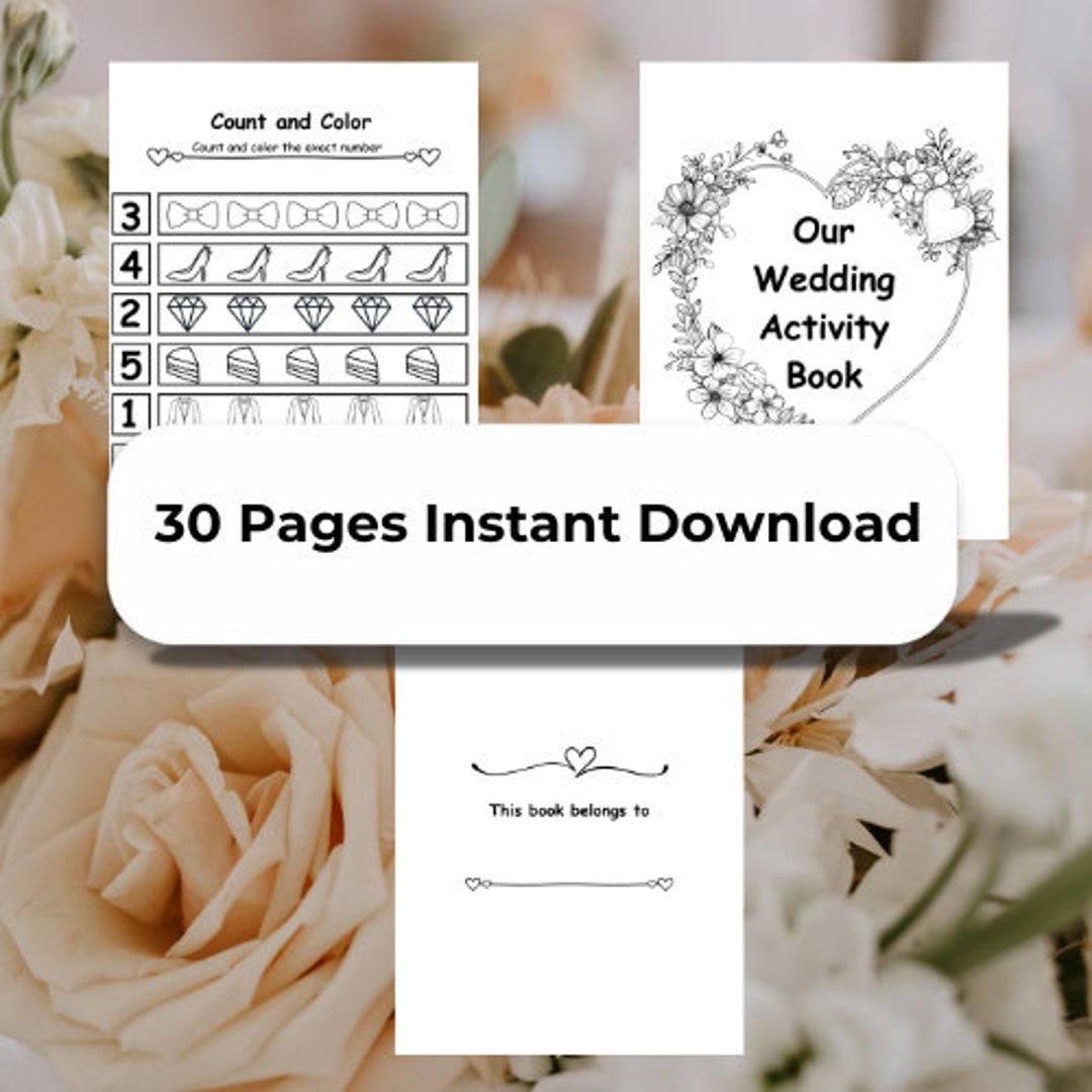 Kids Wedding Activity Booklet Printable Entertainment for Young Guests ...