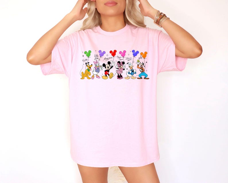 Retro Mickey and Friends Signatures Shirt, Disney Balloon Shirt, Disney ...