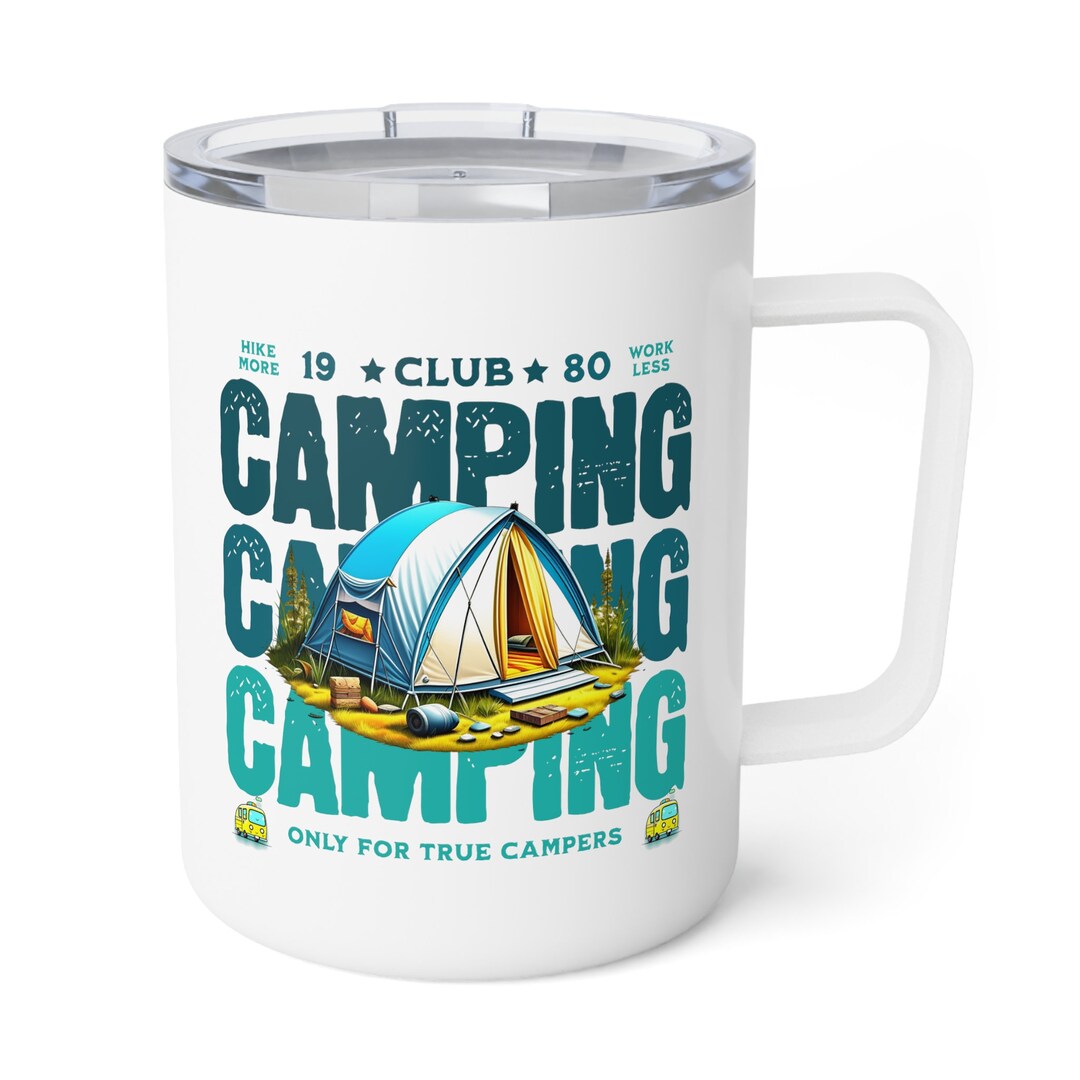 Camping Outdoor Insulated Stainless Steel Coffee Mug Gift With Lid 10oz ...