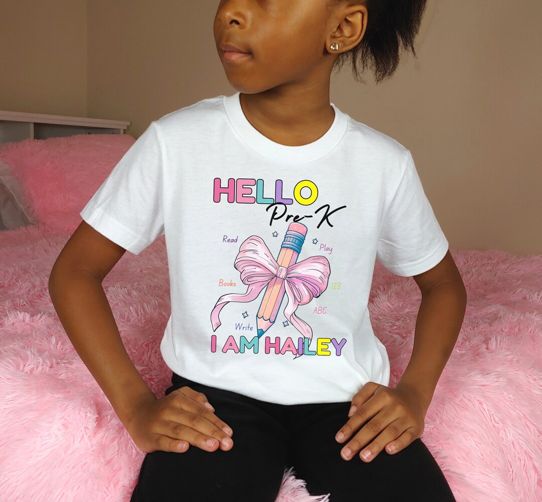 Custom Name Pre-k Shirt, Back to School T-shirt Gift for Pre-k, Hello ...