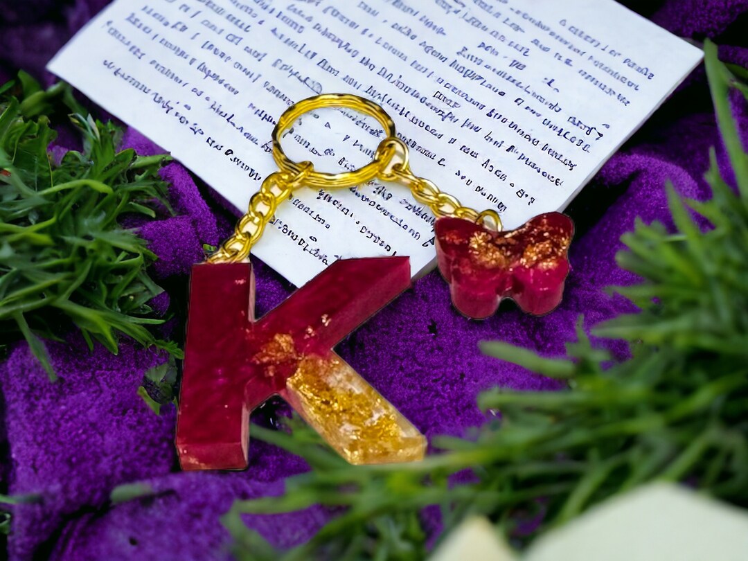 Alphabet Keychain, Letter Keychain, Personalized Alphabet Resin ...