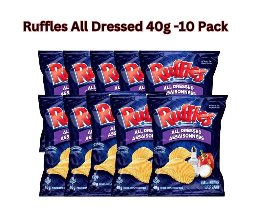 10 Pack of Ruffles All Dressed Chips - 40g, Famous Canadian Chips, - Etsy