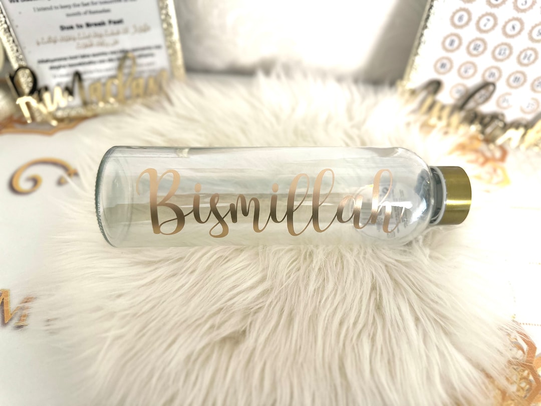 BISMILLAH Glass Bottle 700ml Mug Ramadan Islam Handmade Bottle Glass ...