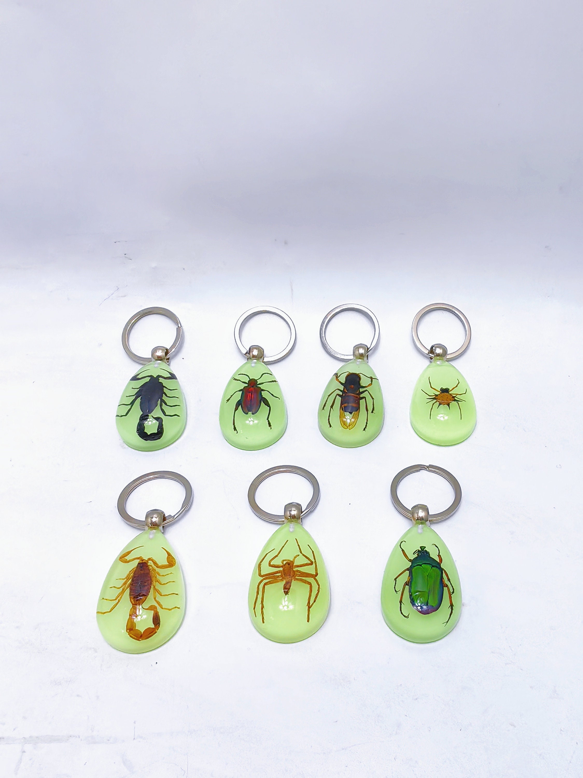 Scorpion in Yellow Resin Keyring Keychain Real Insect Scorpion Encased ...