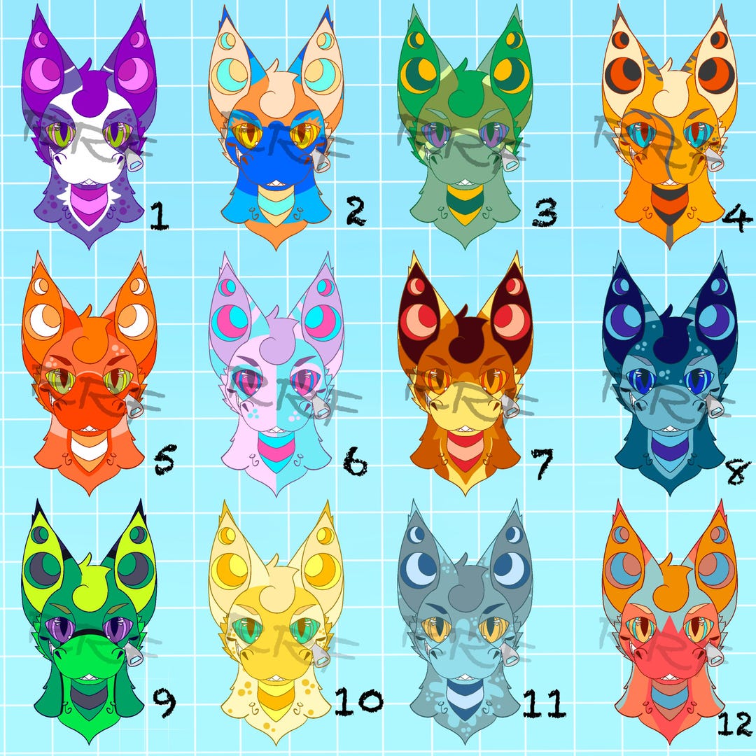 Ampwave Headshot Adoptables - Furry Fandom Original Character / Fursona ...