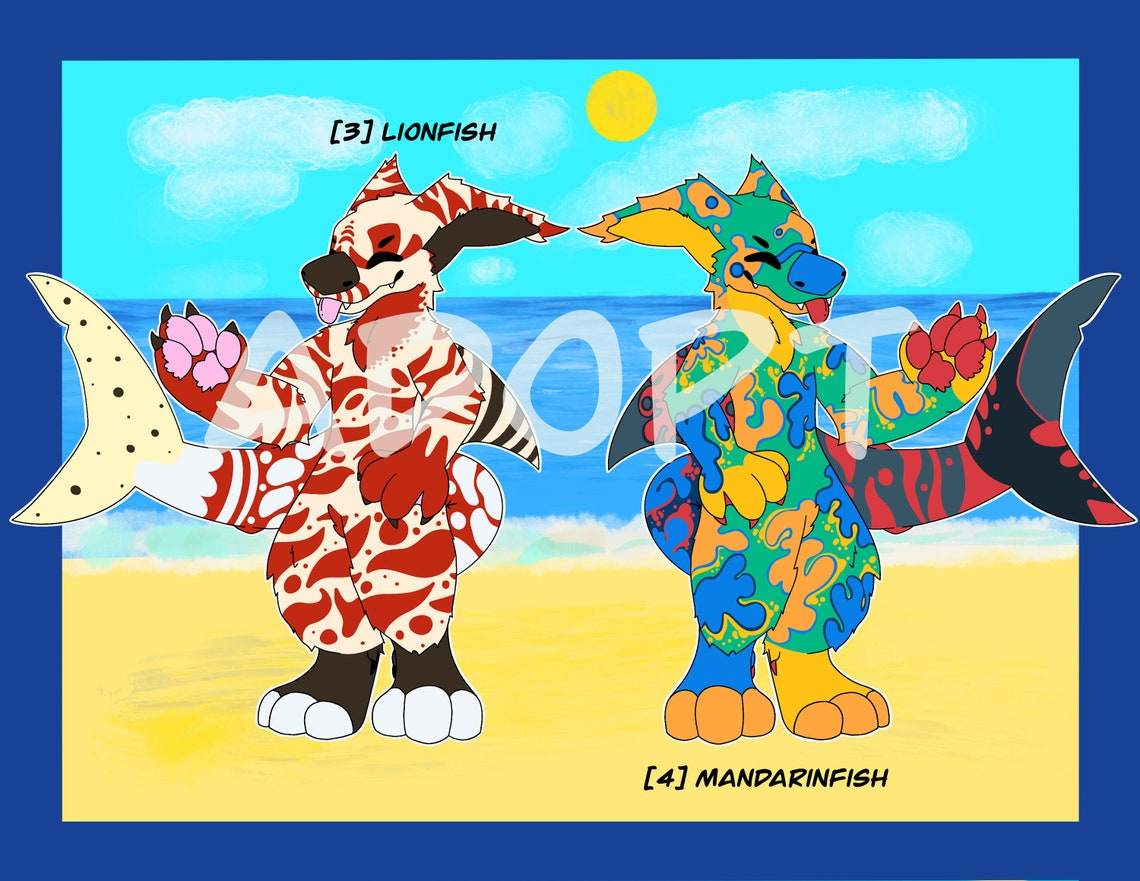 10 Fish Themed Manokit Adoptables Furry Fandom Anthropomorphic ...