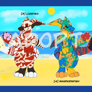 10 Fish Themed Manokit Adoptables Furry Fandom Anthropomorphic ...