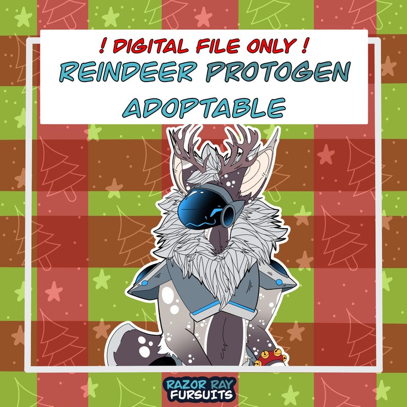 Fursona Adoptables // Reindeer Protogen Adopt // Furry Fandom Original ...