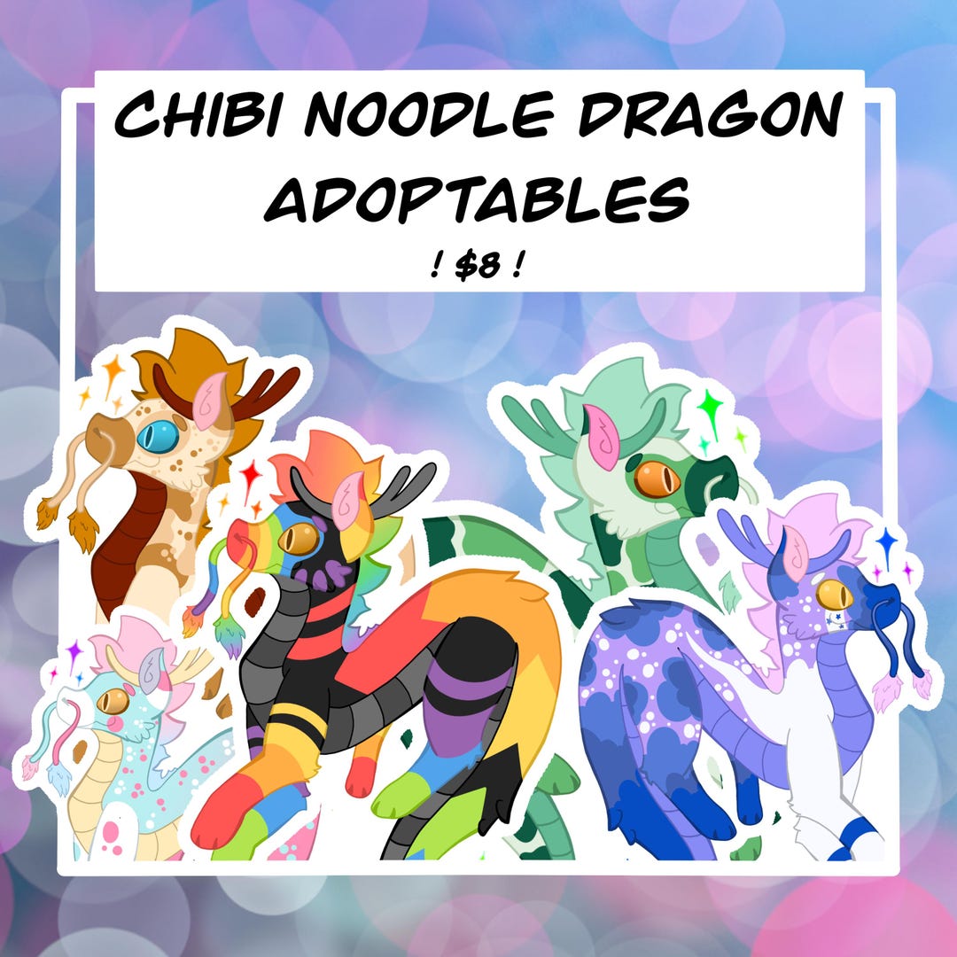 Fursona Adoptables // Chibi Noodle Dragon Adopts // Furry Fandom ...