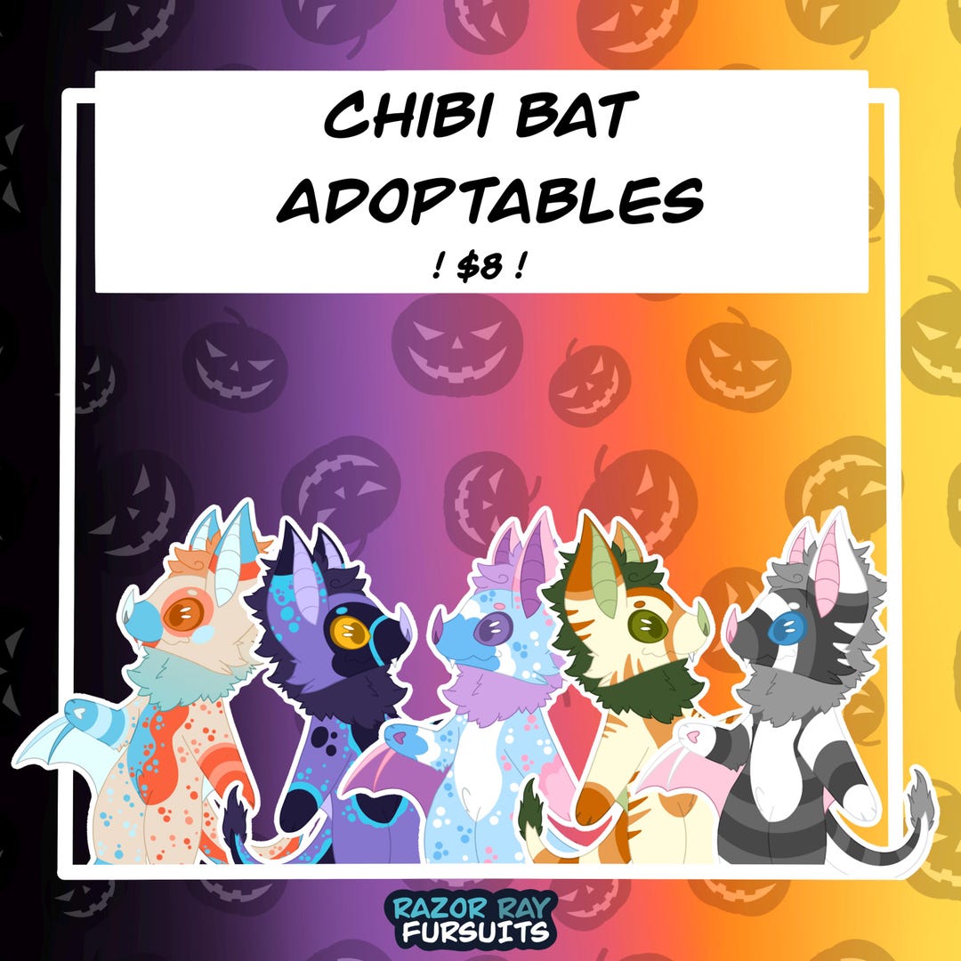 Fursona Adoptables // Chibi Bat Adopts // Furry Fandom Original ...