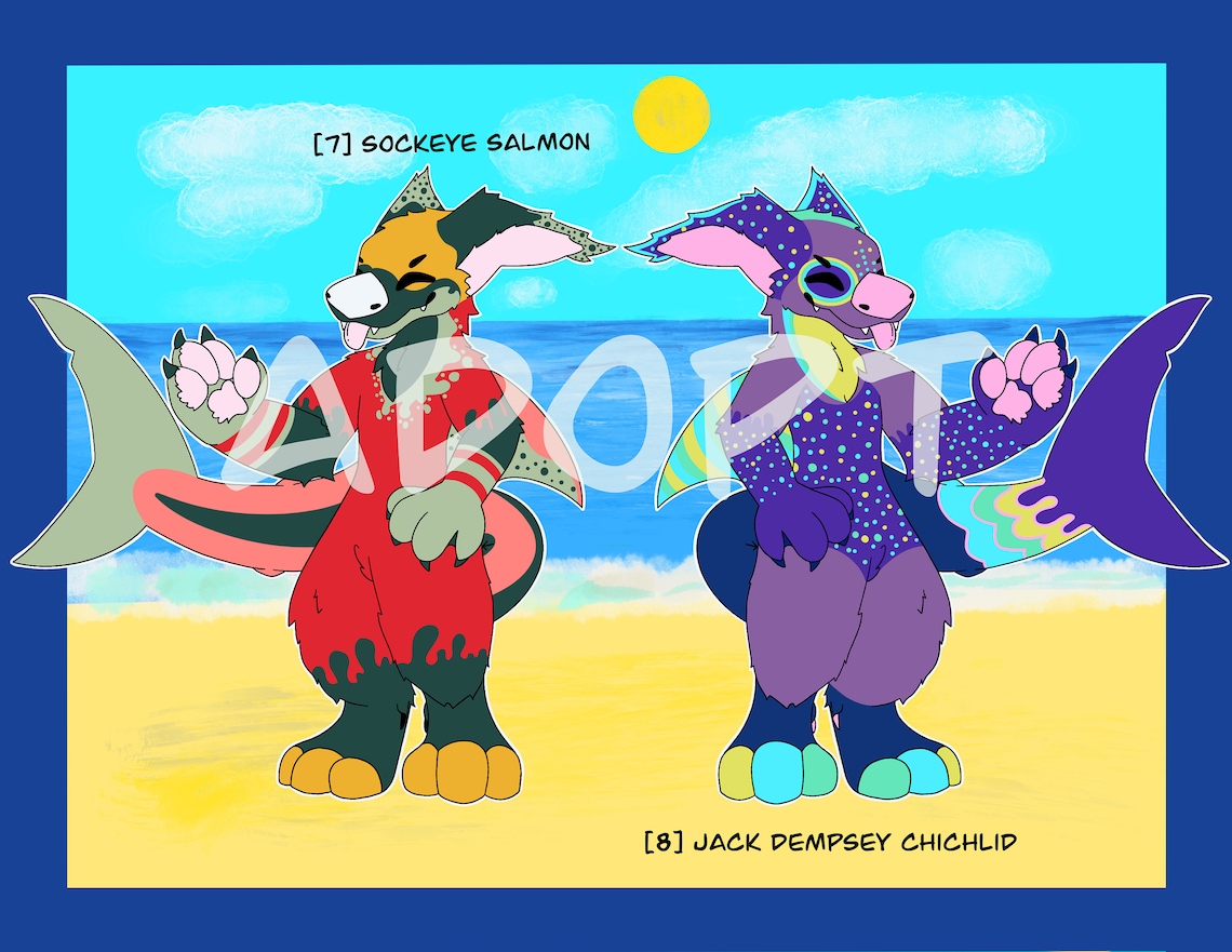 10 Fish Themed Manokit Adoptables Furry Fandom Anthropomorphic ...