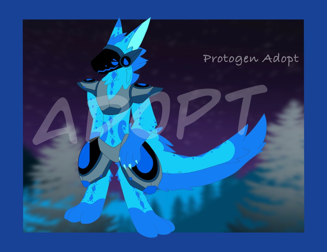 Protogen Adopt teardrop/droplet Themed Furry Fandom Anthropomorphic ...