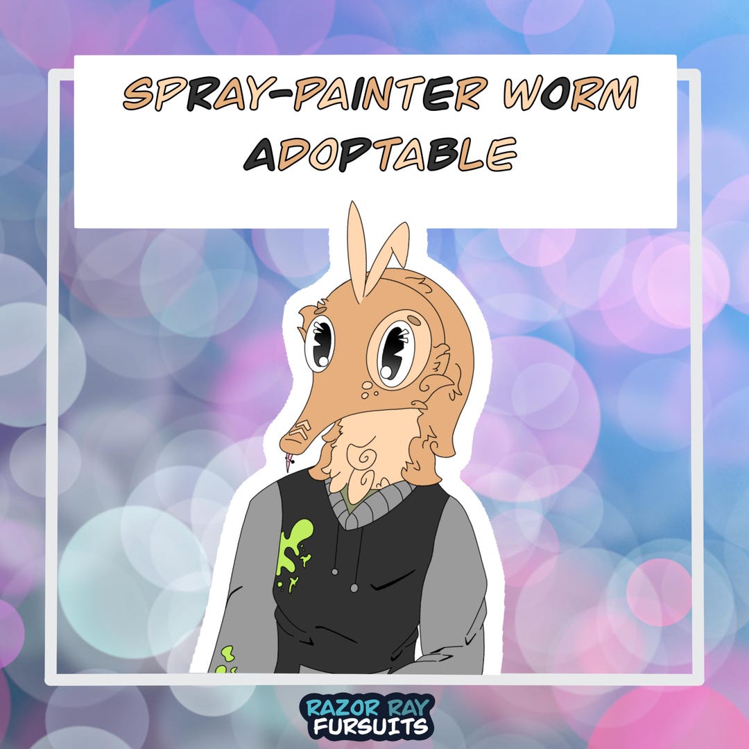 Fursona Adoptable // Full-body Spray-painter Worm Adopt // Furry Fandom ...