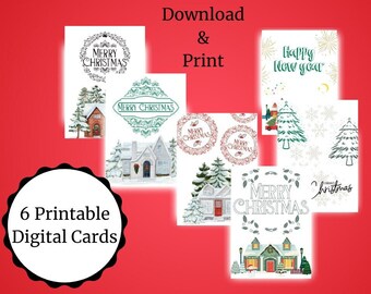 Merry Christmas Card Printable Christmas Card Digital Christmas Card ...