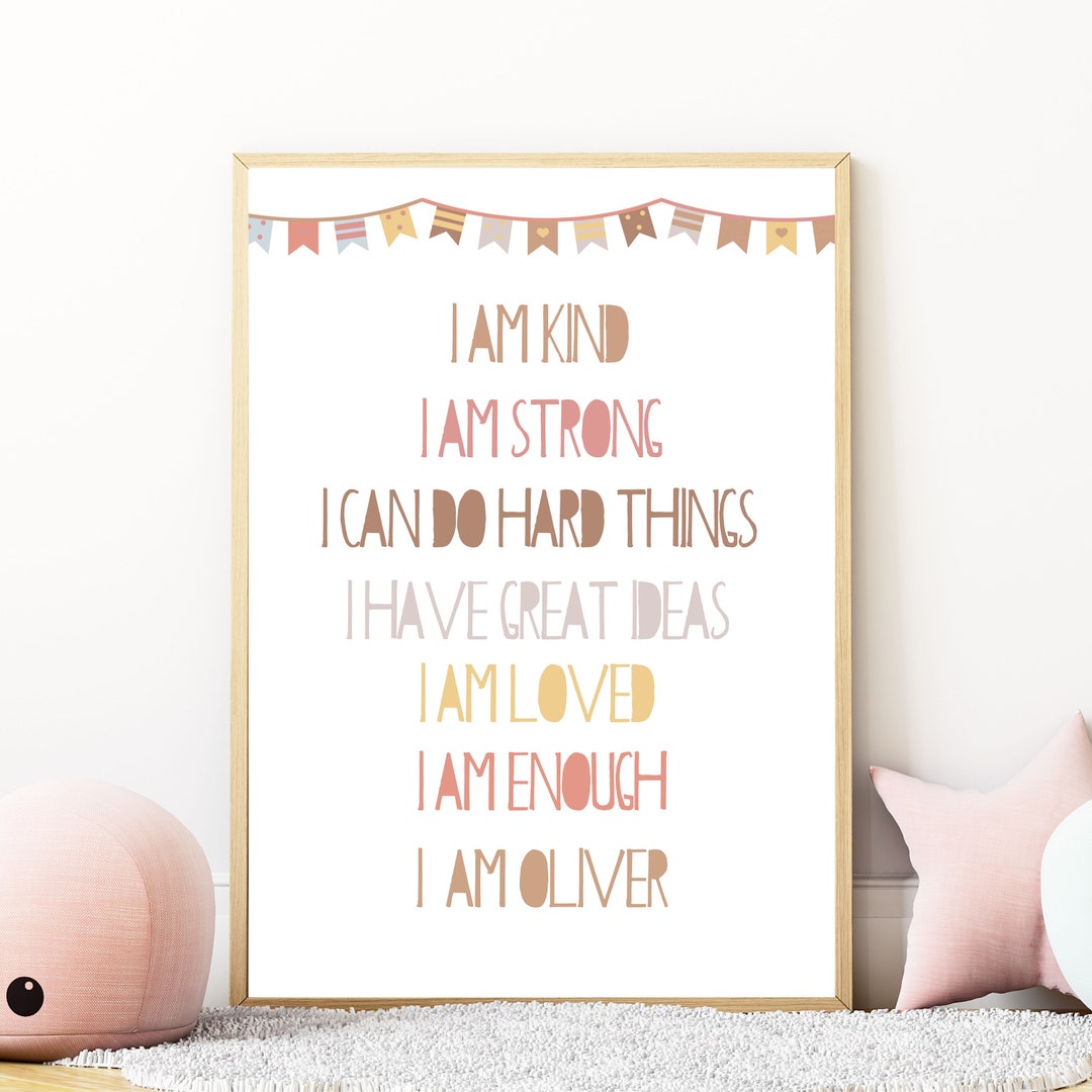 Poster Girls Kids Positiv Manifestation Print, Affirmation, Kids ...