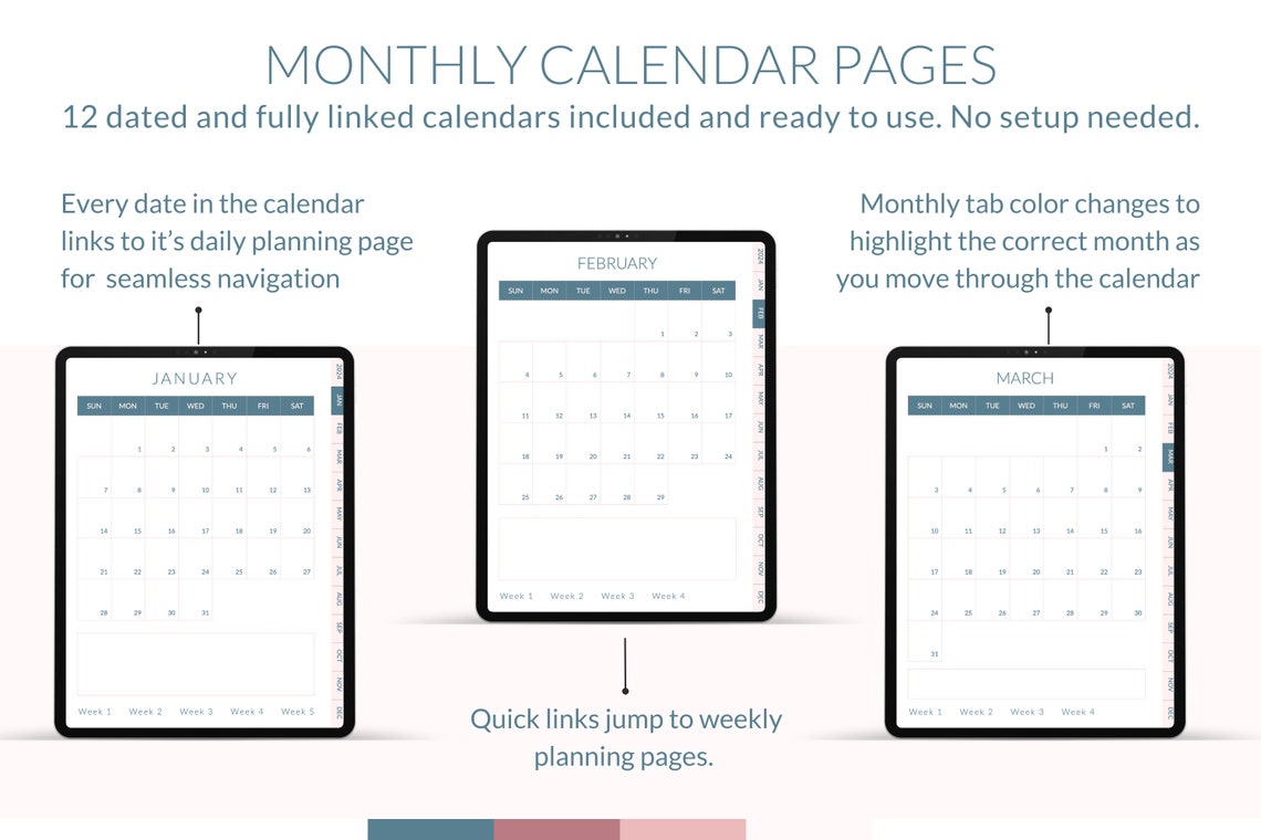 2024 Yearly Monthly Weekly Daily Planner, PDF Planner, Goodnotes ...
