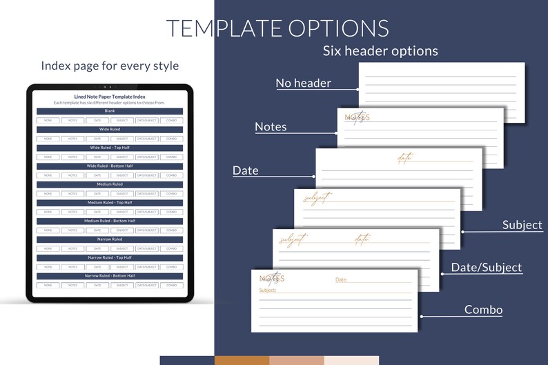 Digital/printable Note Page Templates, Goodnotes Notability Page ...