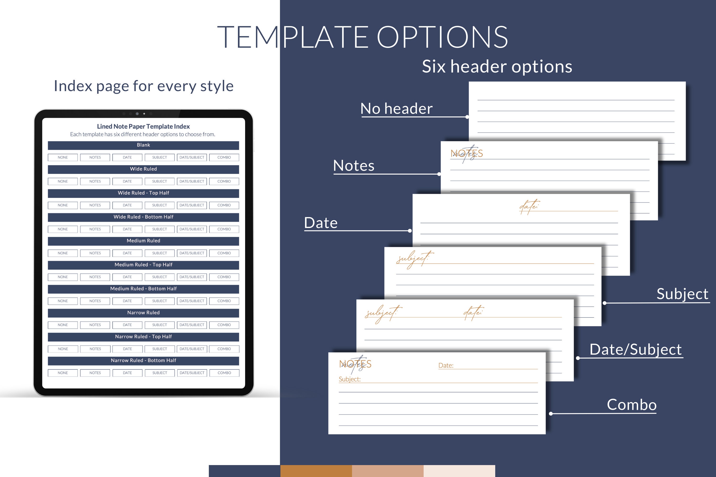 Digital/printable Note Page Templates, Goodnotes Notability Page ...