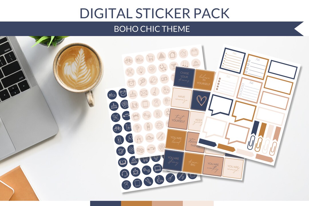 Digital Planning Stickers, Pre-cropped Stickers, Planner Stickers, PNG ...
