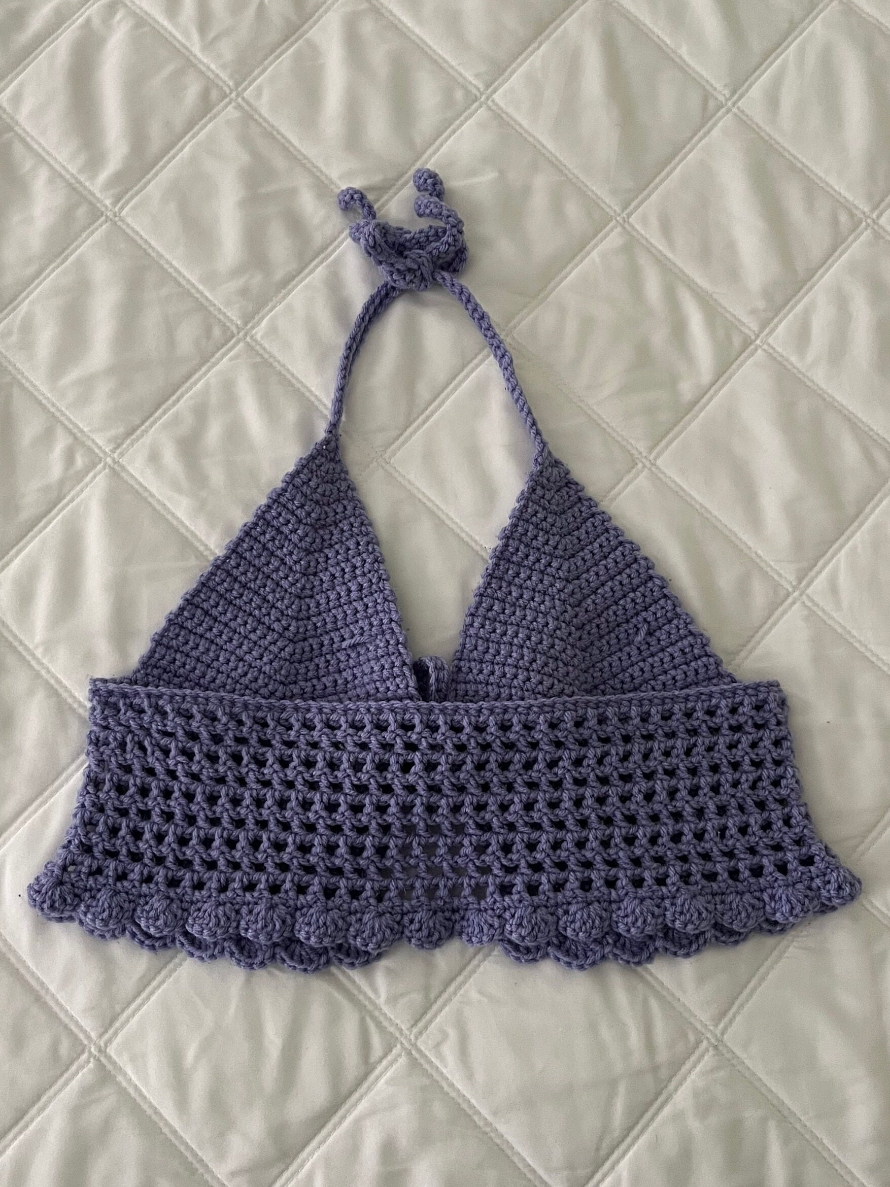 Tie-front Triangle Crochet Top Pattern - Etsy