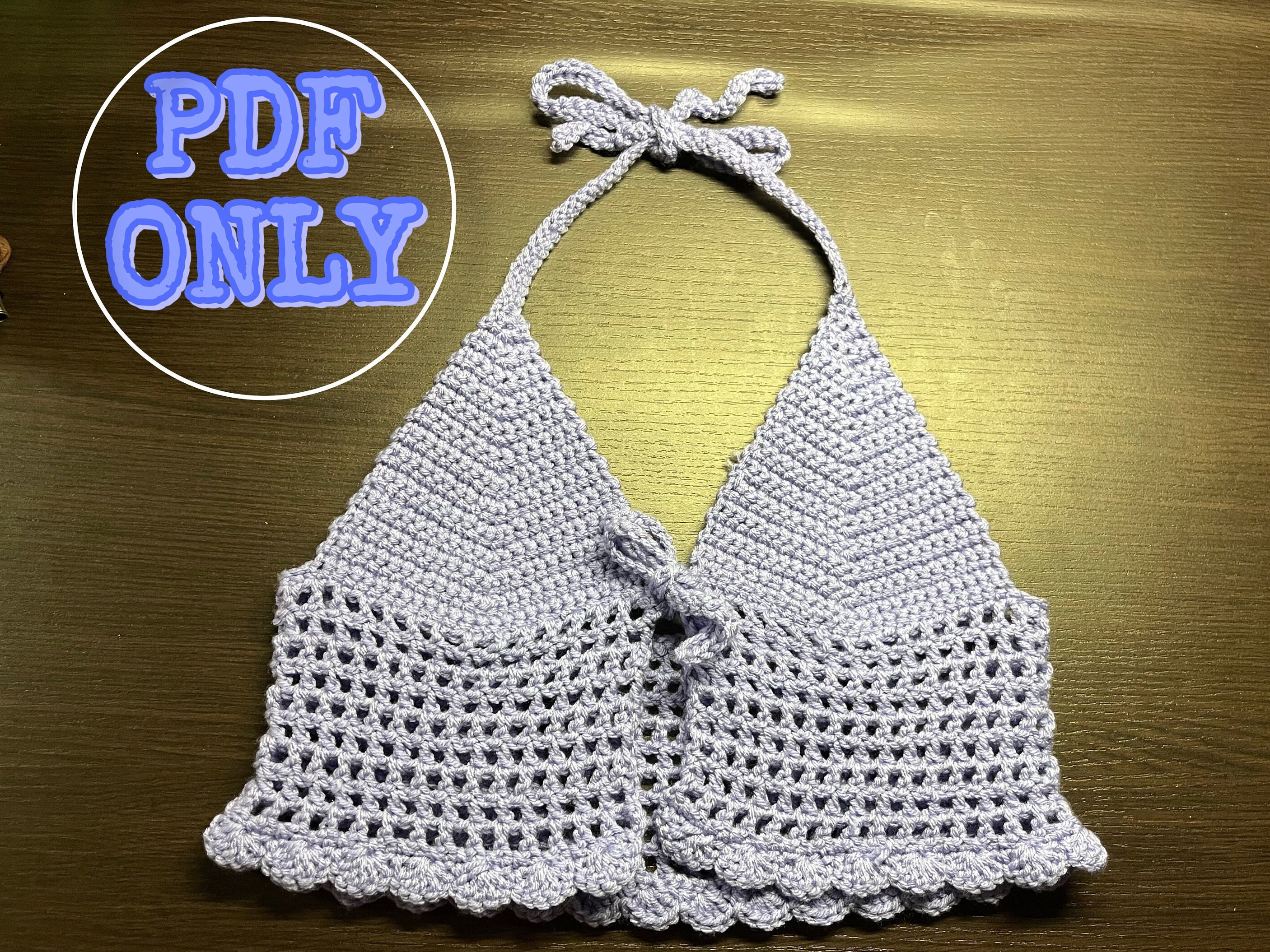 Tie-front Triangle Crochet Top Pattern - Etsy